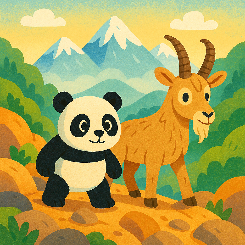 Panda and Mountain Goat's Climbing Challenge - Interactive Kids Story